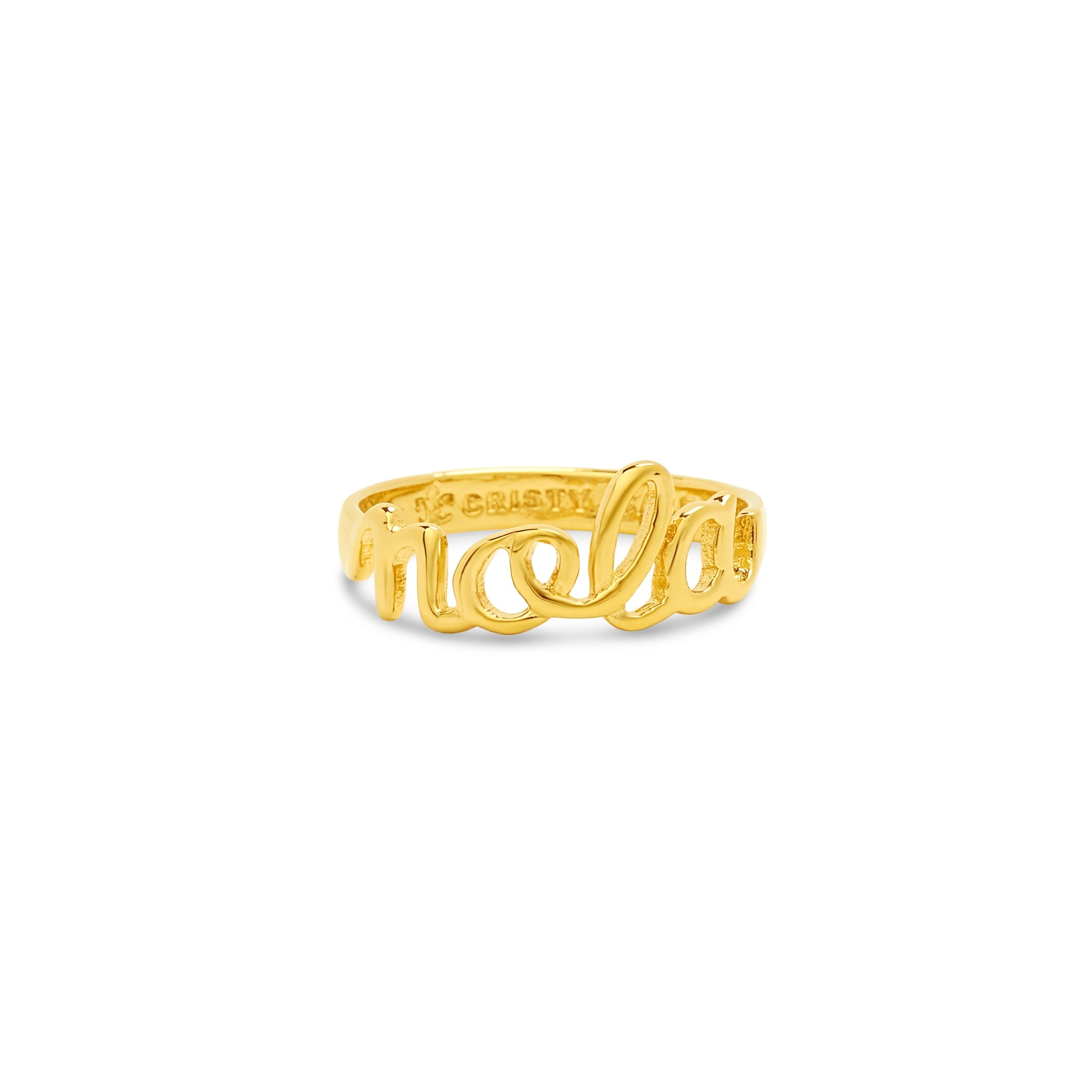 Mini Nola Script Ring Gold Vermeil – Cristy Cali