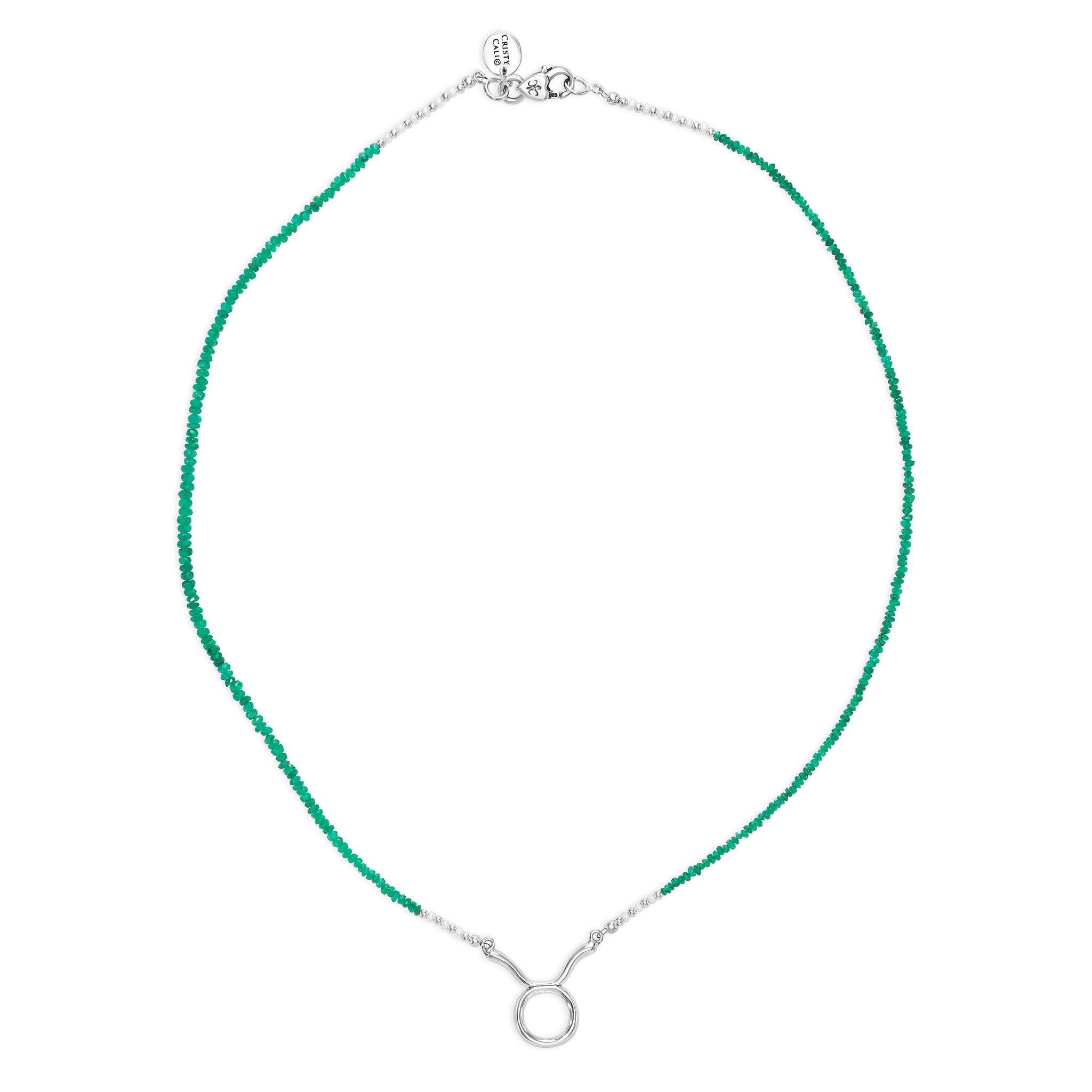 Taurus Emerald Signature Zodiac Necklace RETIRED – Cristy Cali