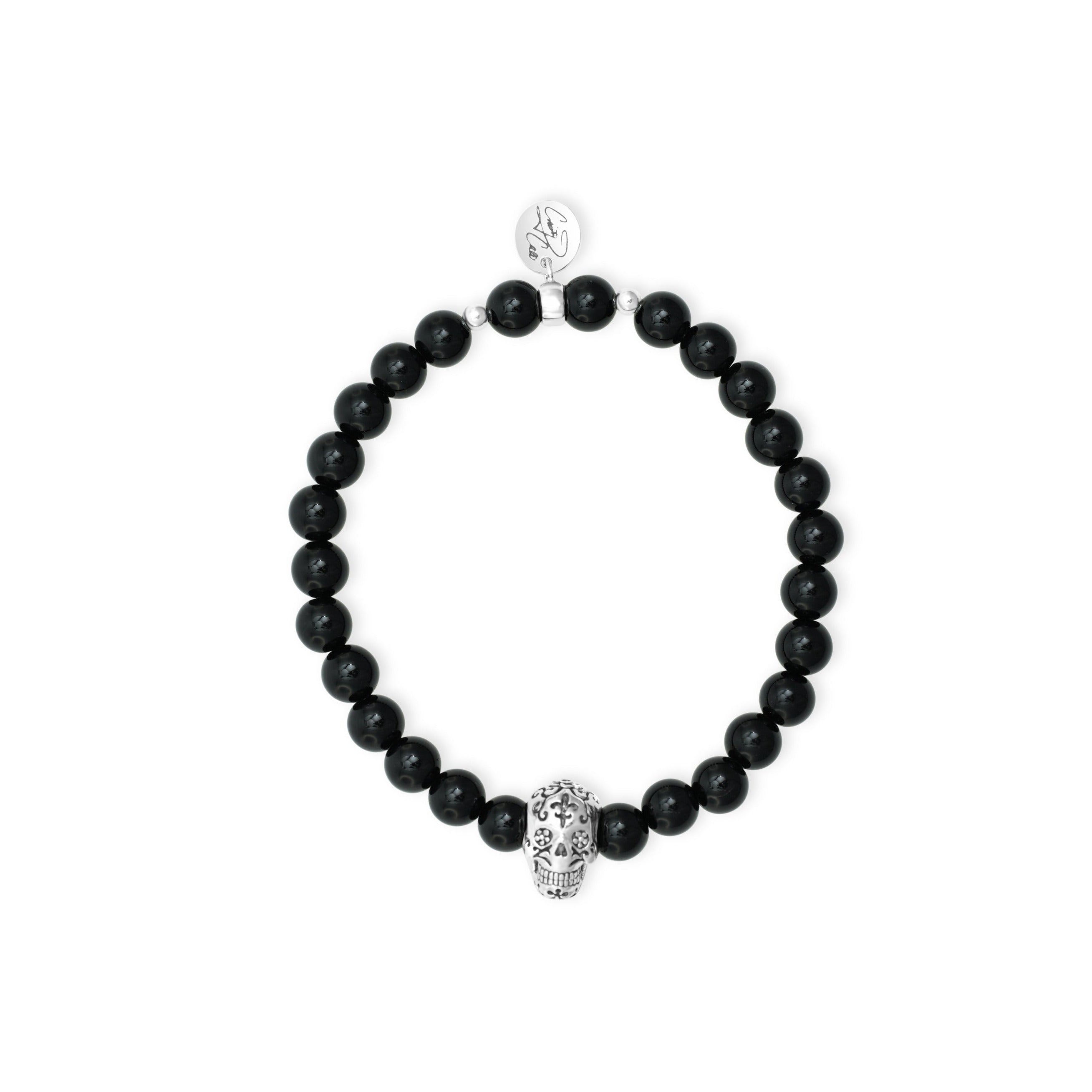 Day of the Dead Onyx Signature Stretch Bracelet – Cristy Cali