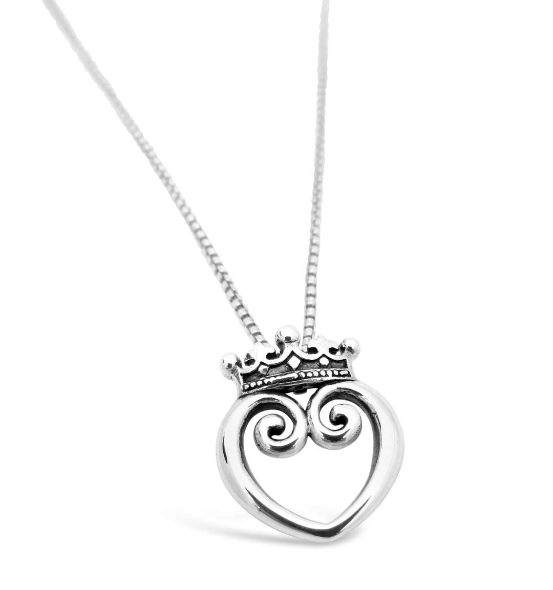 solid heart silver necklace